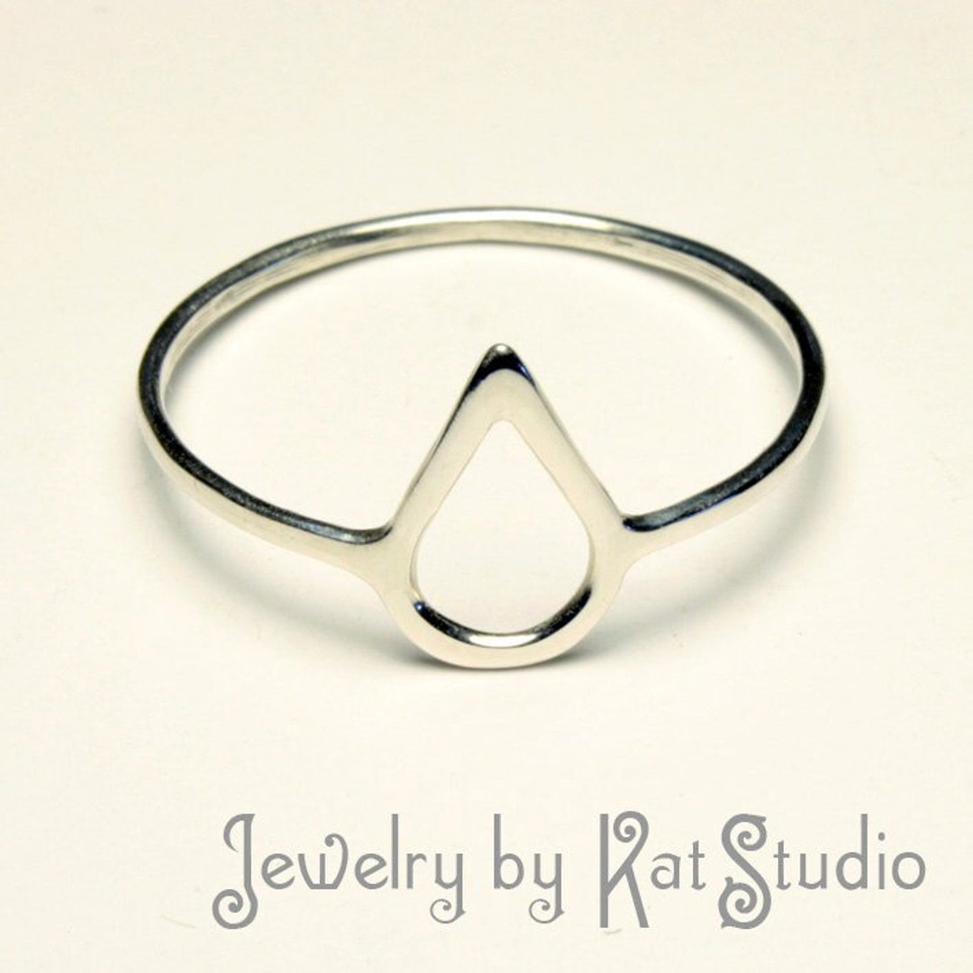 Drop Ring - Water Symbol - Handmade - Sterling Silver 925 - Jewelry by ...