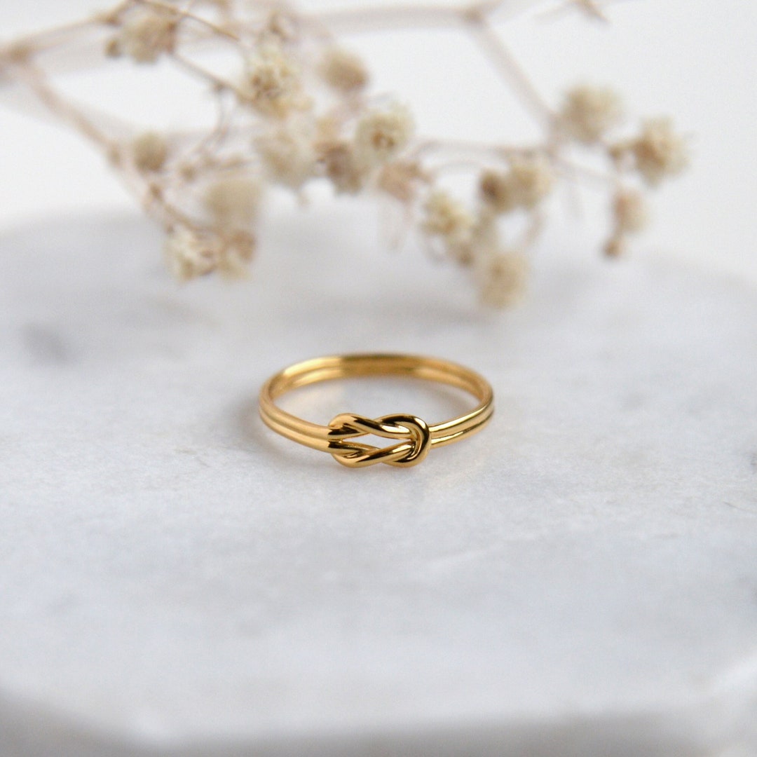 Sailor Knot Ring Gold Plated Sterling Silver Ring Infinity Knot Promise ...