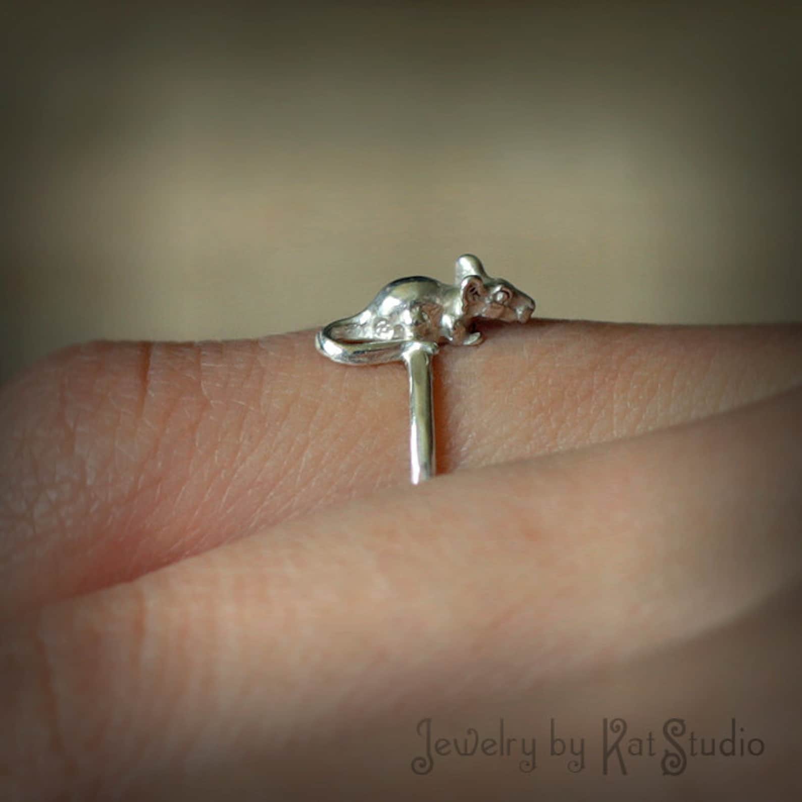 Mouse Ring Silver Mouse Ring Rat Ring Recycled Sterling - Etsy