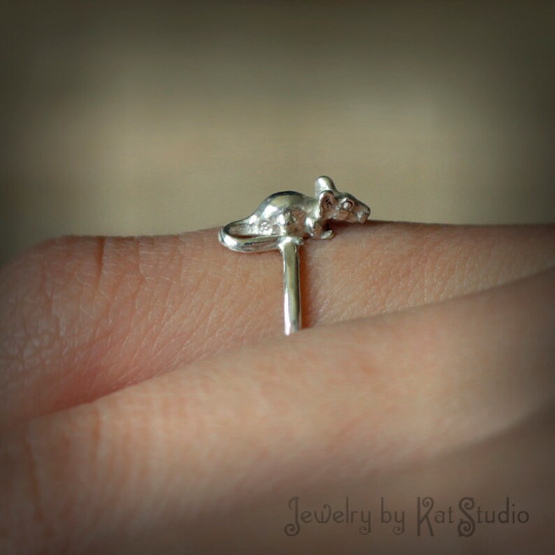 Mouse Ring Silver Mouse Ring Rat Ring Recycled Sterling - Etsy