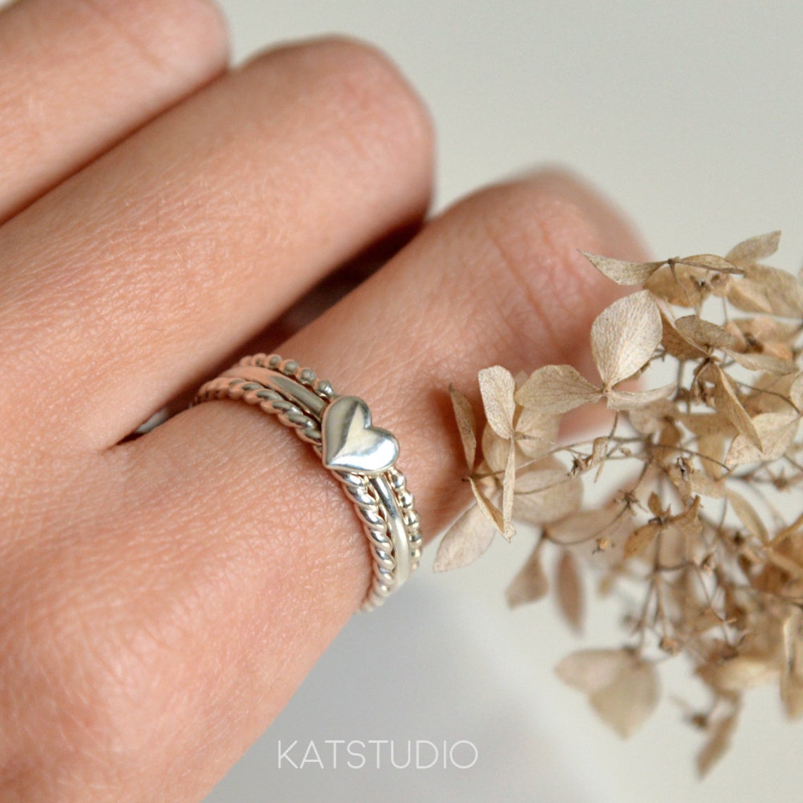 Dainty Heart Ring Silver Heart Ring Love Ring Handmade - Etsy