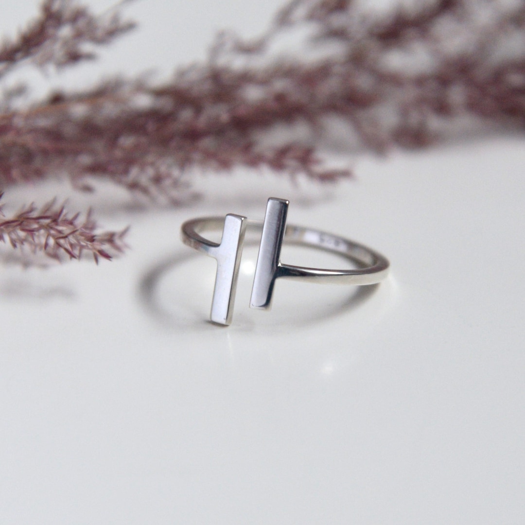 Parallel - Open Ring - Two Bars - Parallel Ring - Sterling Silver 925 ...