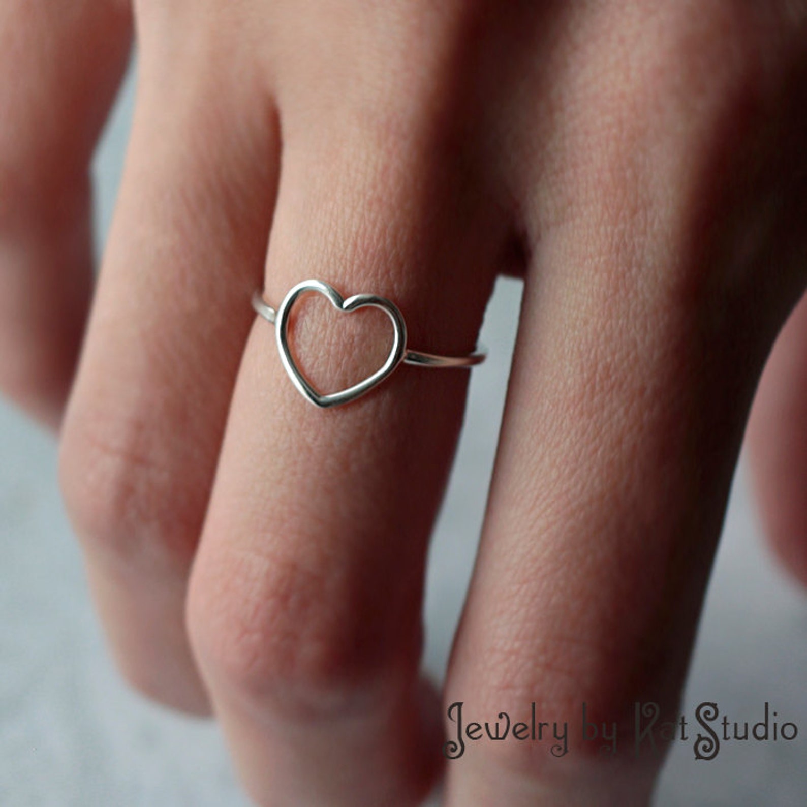 Heart Ring Love Ring Silver Ring Open Heart Ring Love - Etsy Denmark