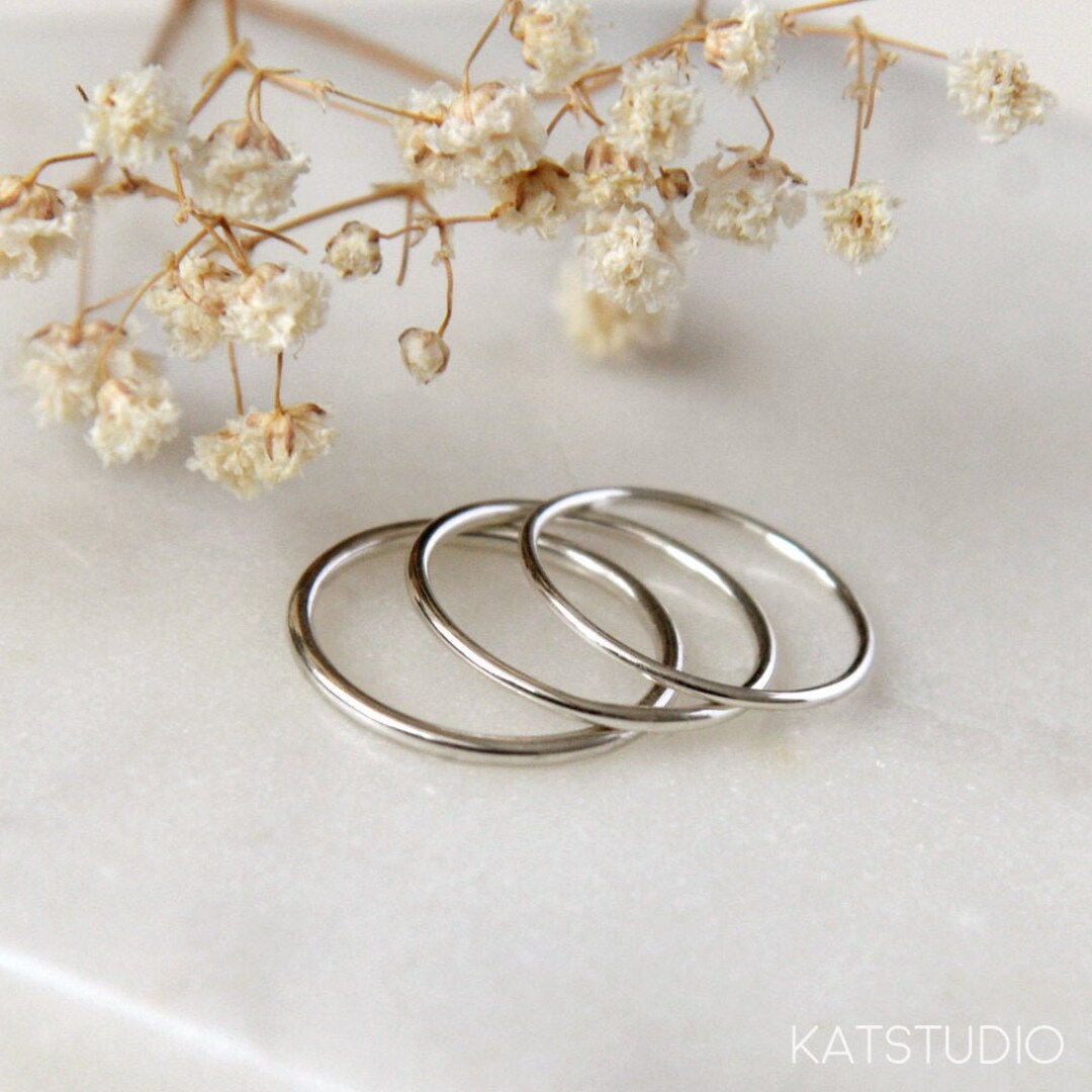 Simple Sterling Silver Ring Stacking Ring Smooth Ring Delicate Ring ...