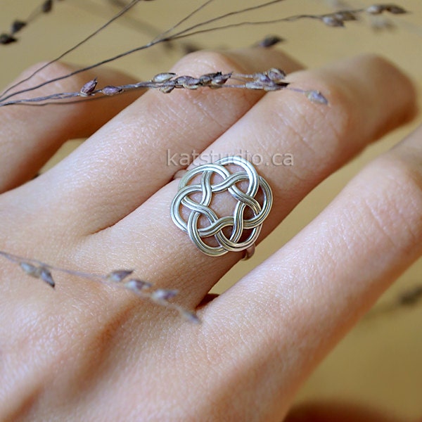 Celtic Ring Sterling Silver Celtic Circle Ring Celtic Knot - Etsy