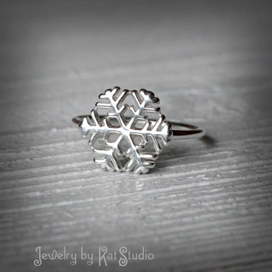 Snowflake Ring Silver Snowflake Christmas Jewelry Winter Ring Christmas ...