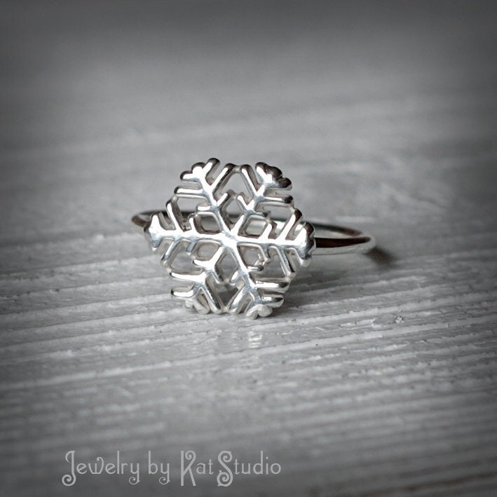 Snowflake Ring Silver Snowflake Christmas Jewelry Winter - Etsy