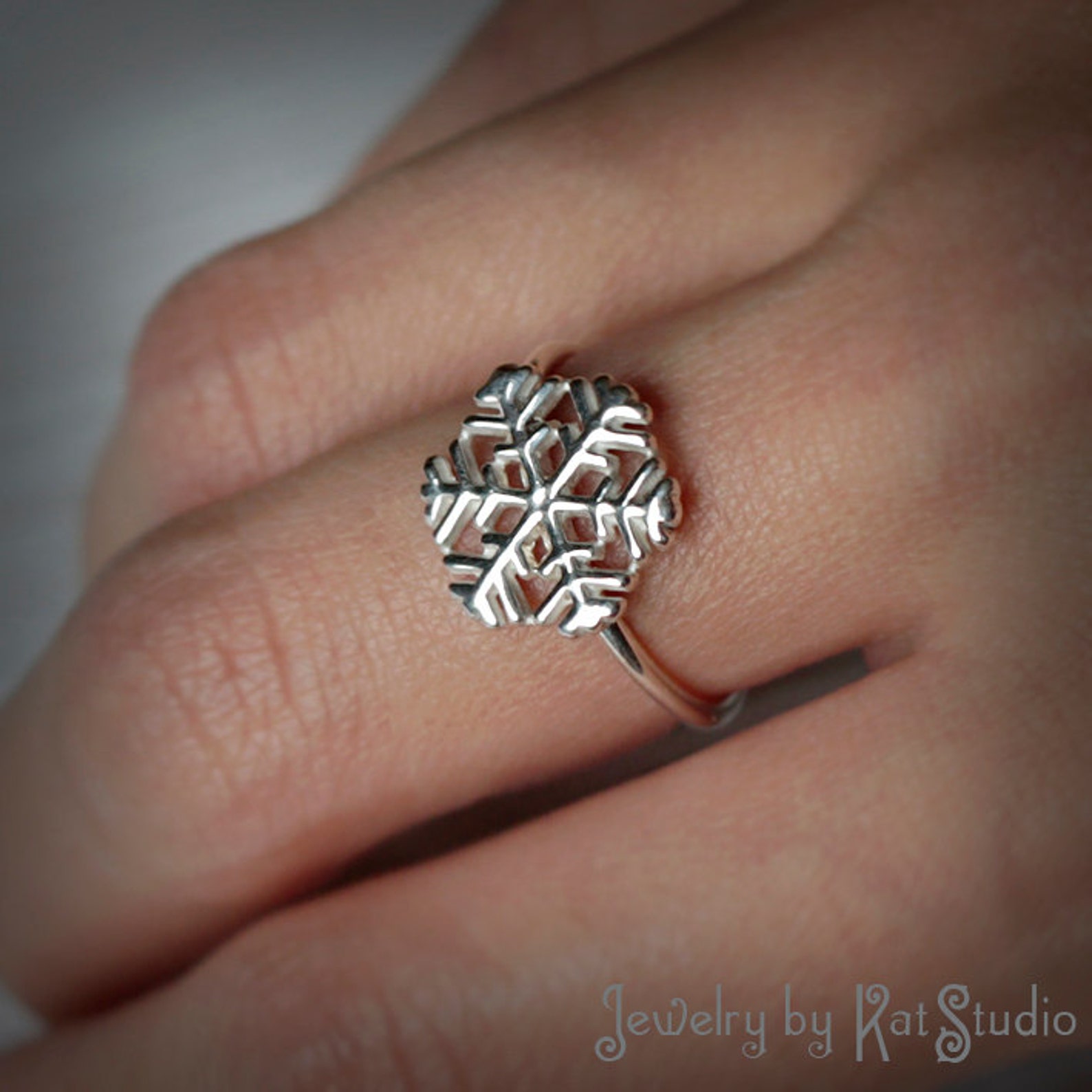 Snowflake Ring Silver Snowflake Christmas Jewelry Winter - Etsy
