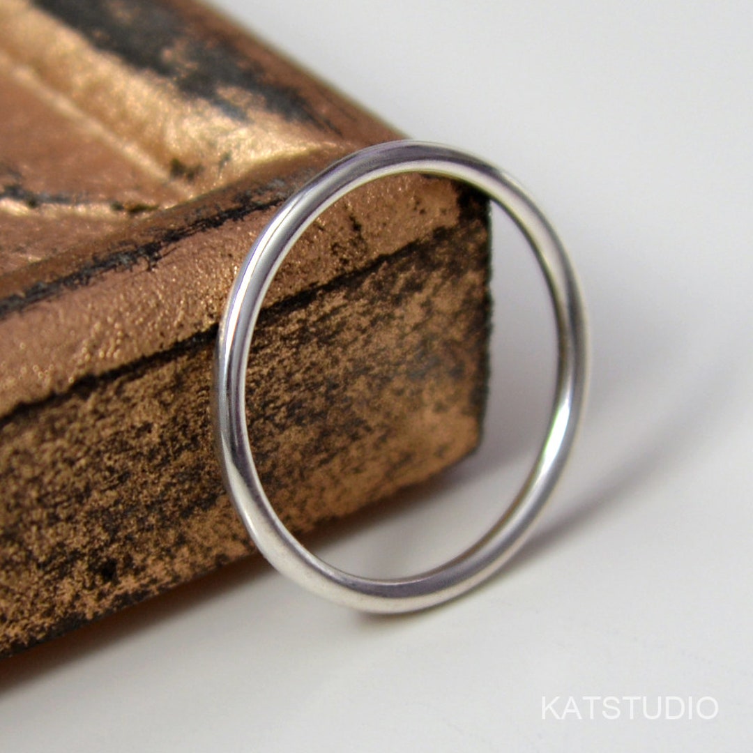 Simple Ring Sterling Silver Stacking Ring Smooth Ring Delicate Ring ...