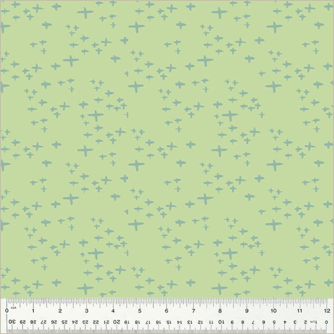 Monaluna Organic Cotton Fabric, Glimmer in Celery From the Moonlit ...