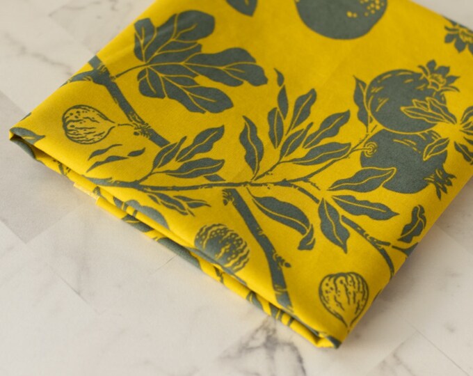 EOB 3/4 Yard, Nature Fabric, Birch Organic Cotton Fabric, Pear, Fig and ...