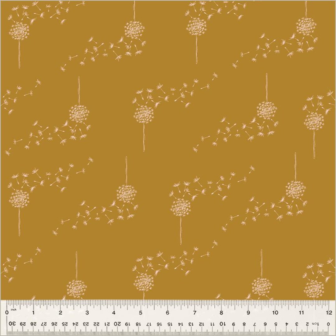Monaluna Organic Cotton Fabric, Wish in Mustard From the Moonlit ...
