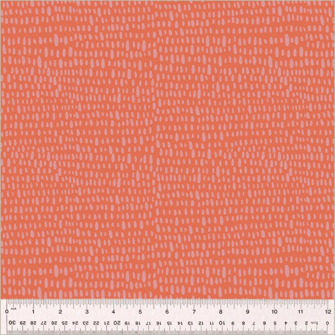 Monaluna Organic Cotton Fabric, Rainfall in Coral From the Moonlit ...