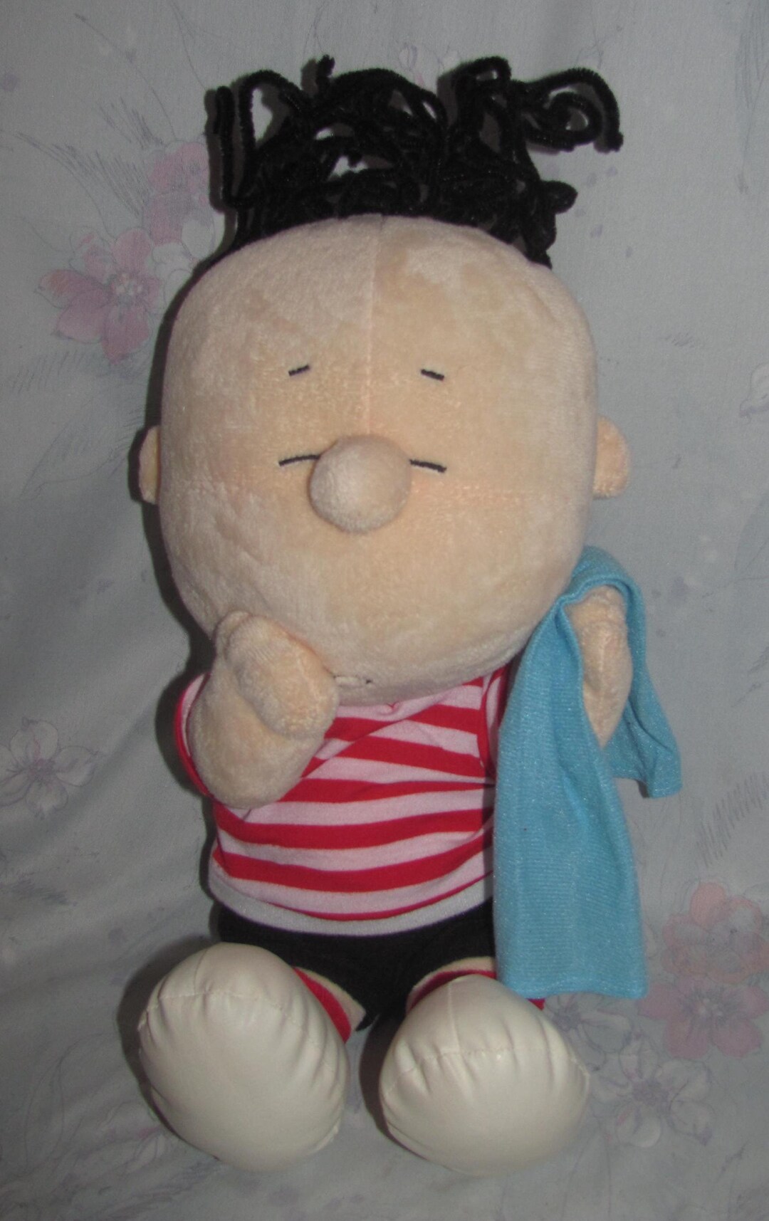 Vintage Peanuts 15" Charlie Brown Linus Plush With Pipe Cleaner Hair ...