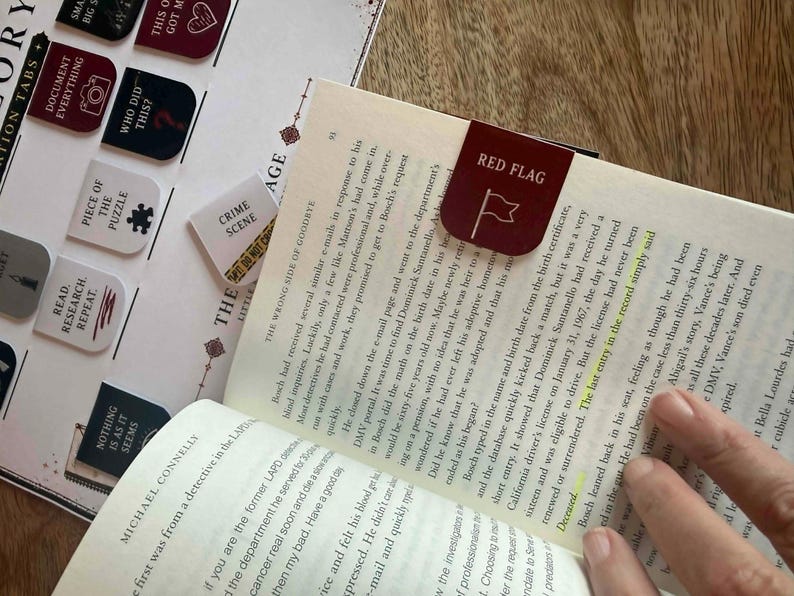 True Crime Annotation Tabs | Mystery Thriller Reader Book Marks - Etsy