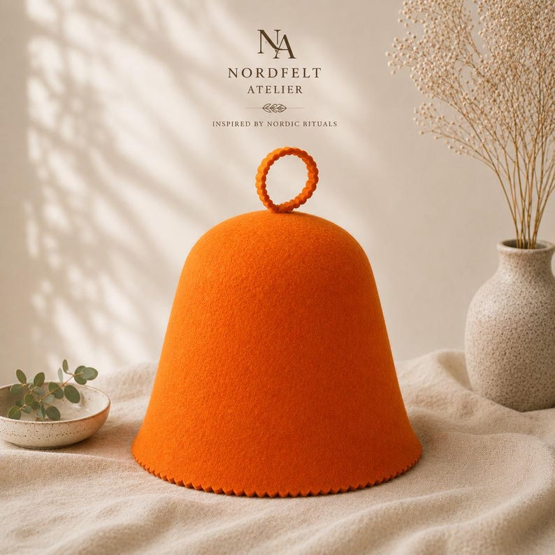 Soft Woolfelt Sauna Hat | Scandinavian Felt Sauna Cap | Pastel Spa Hat ...