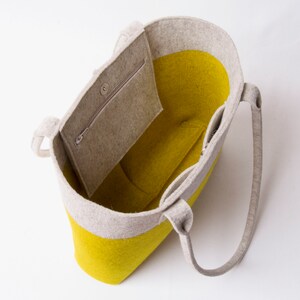 Wool Felt TOTE BAG Oatmeal and Mustard Two Tone Tote Bag - Etsy