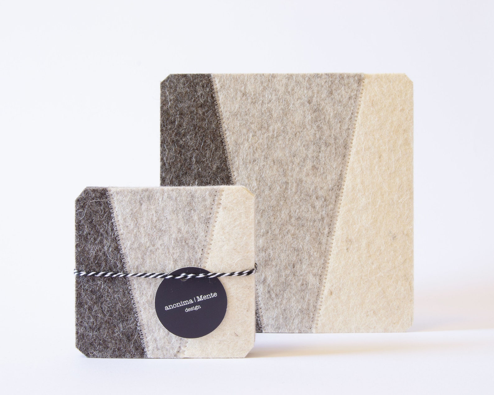 Set of Felt Coasters Square Coasters Wool Felt Coasters - Etsy