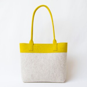 Wool Felt TOTE BAG Oatmeal and Mustard Two Tone Tote Bag - Etsy