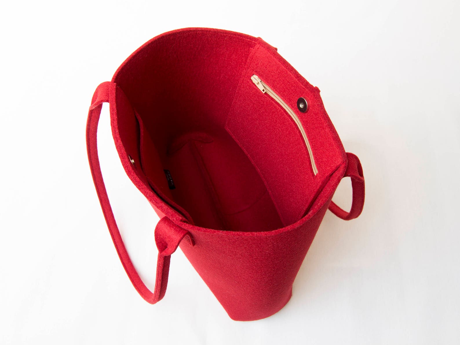 Wool Felt TOTE BAG Red Tote Bag Womens Bag Felt Shoulder - Etsy