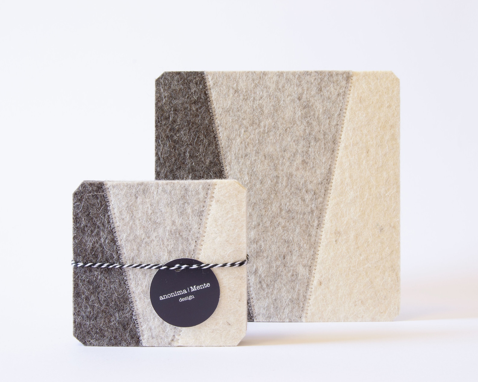 Set of Felt Coasters Light Colors Square Coasters Wool Felt Coasters ...