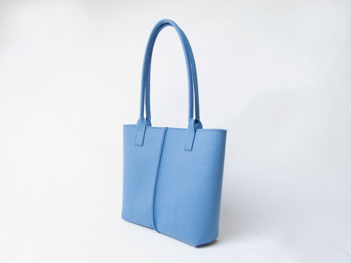 Wool Felt TOTE BAG / Light Blue Tote Bag / Light Blue Bag / | Etsy