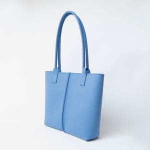 Wool Felt TOTE BAG - Light Blue Tote Bag - Light Blue Bag - Womens Bag ...