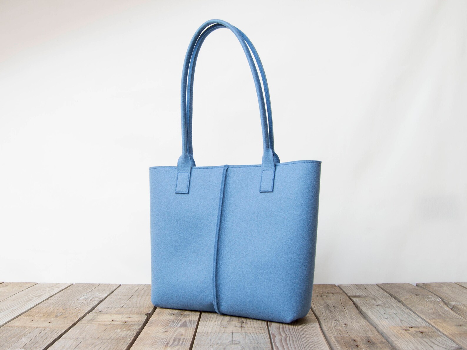 Wool Felt TOTE BAG / Light Blue Tote Bag / Light Blue Bag / | Etsy