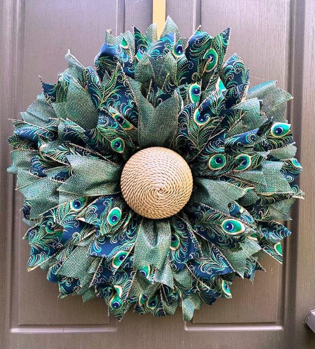 Peacock Flower Wreath, Peacock Wreath, Peacock Ribbon Wreath, Peacock ...