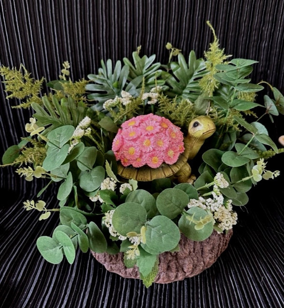 Turtlecenterpiece, Nature Centerpiece, Turtle Table Decor, Turtle, Bark ...