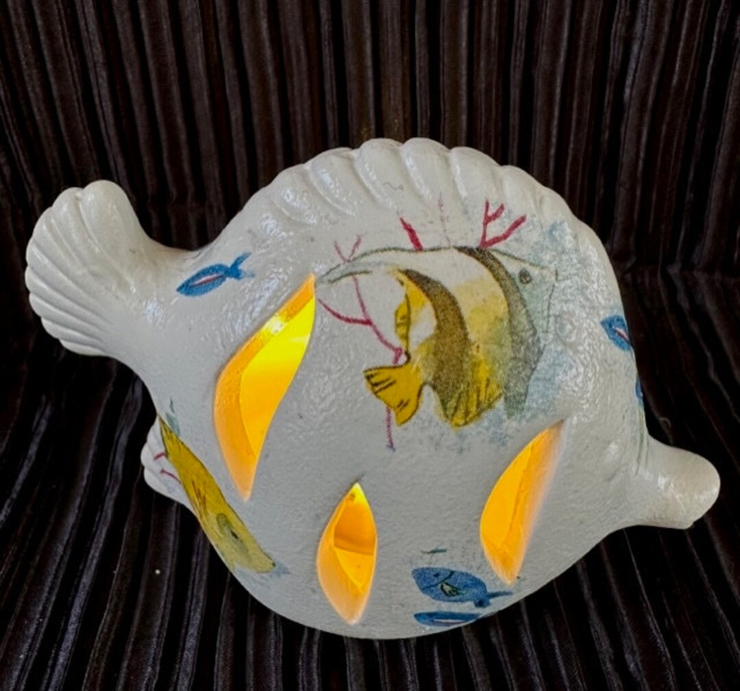 Fish Light up Fish Ceramic Fish Decoupage Fish Fish Decor - Etsy