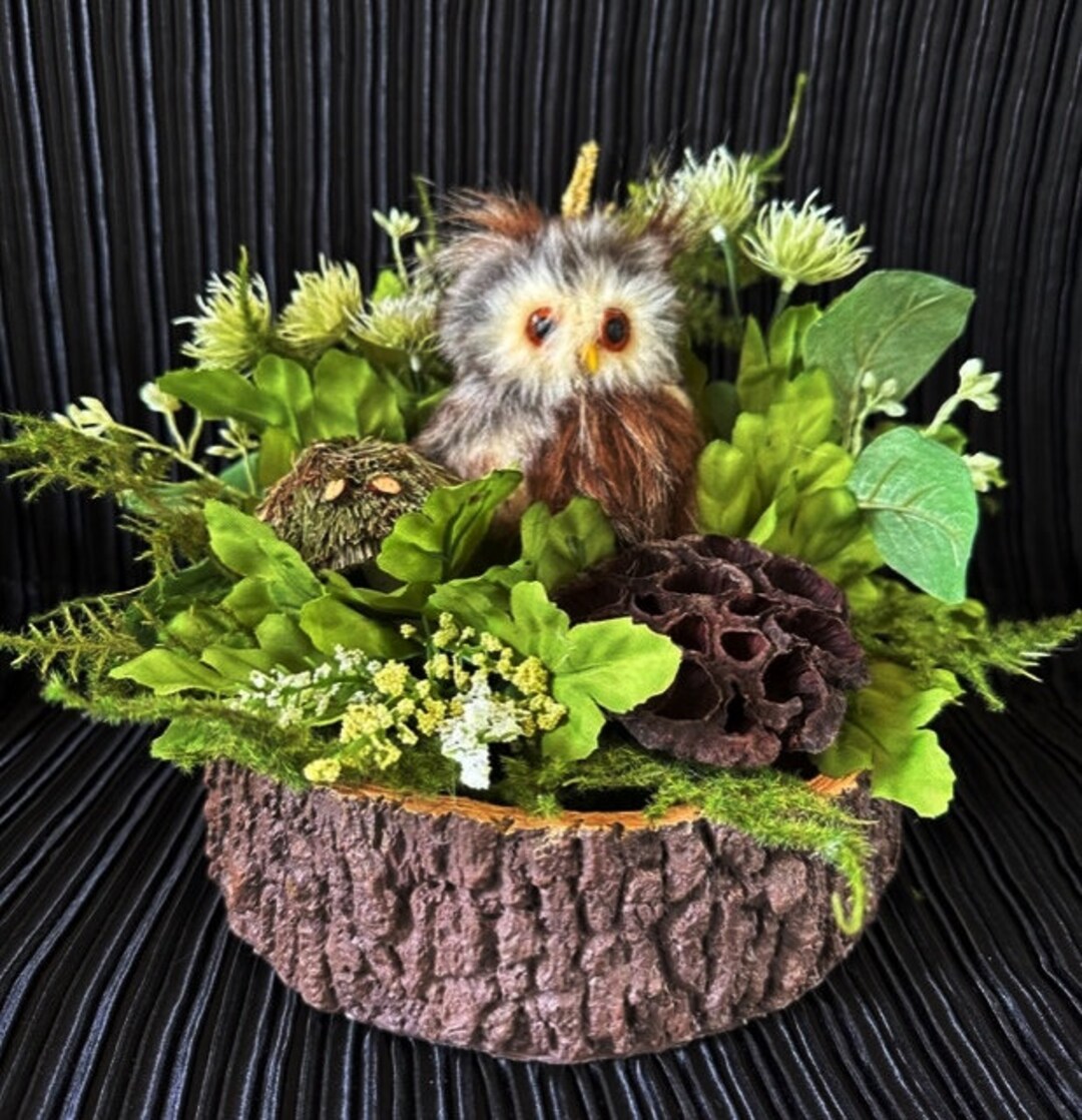 Owl Centerpiece, Nature Centerpiece, Owl Table Decor, Brown Owl, Owl ...
