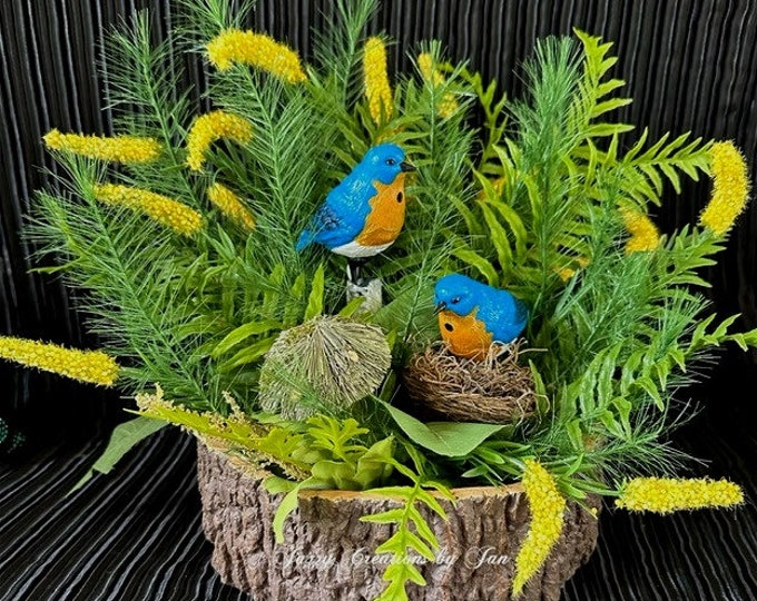 Bluebird Centerpiece, Nature Centerpiece, Bird Table Decor, Bluebirds ...