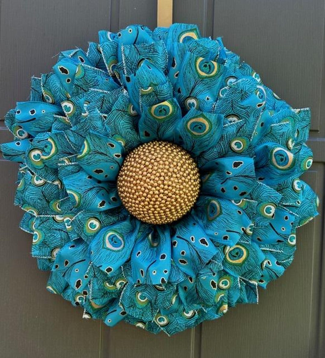 Peacock Flower Wreath, Peacock Wreath, Peacock Ribbon Wreath, Peacock ...