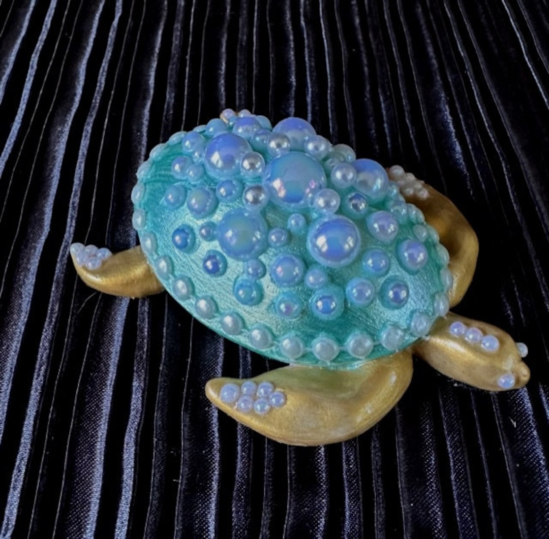 Turtle, Baby Turtle, Turtle With Pearls, Turtle Decor, Blue Turtle ...