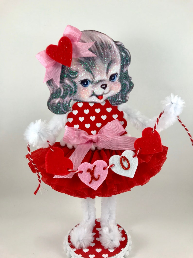 Valentine Puppy Valentine's Day Decor Handmade Vintage | Etsy
