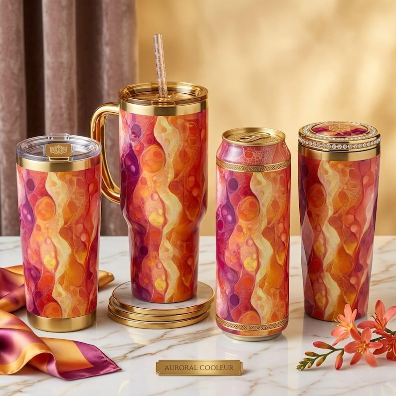 Seamless Fire Wave Pattern | Orange, Magenta, Gold Lava Flow (12K PNG ...