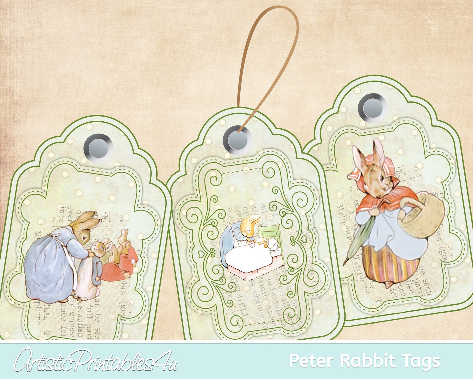 Six Peter Rabbit Tags With Backing Sheet Instant Download - Etsy