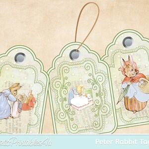 Six Peter Rabbit Tags With Backing Sheet Instant Download - Etsy