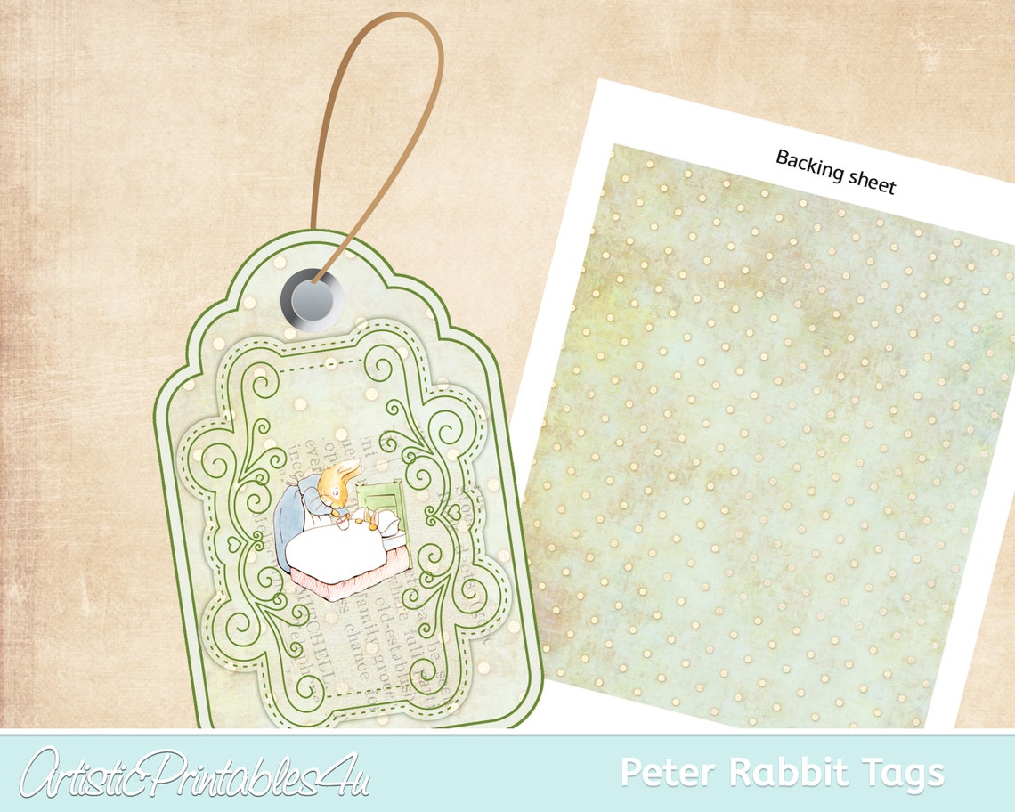 Six Peter Rabbit Tags With Backing Sheet Instant Download - Etsy