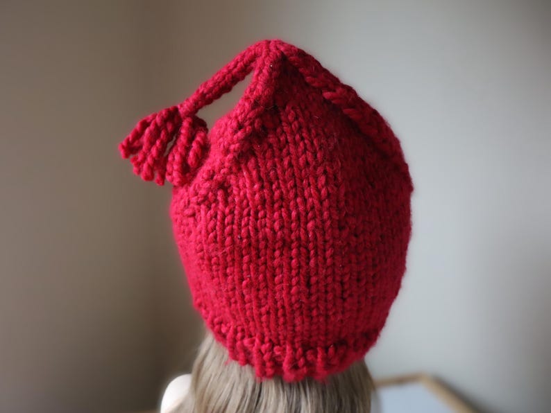 Red Norwegian Protest Hat, Knit Melt the Ice Beanie With Tassel, Adult ...