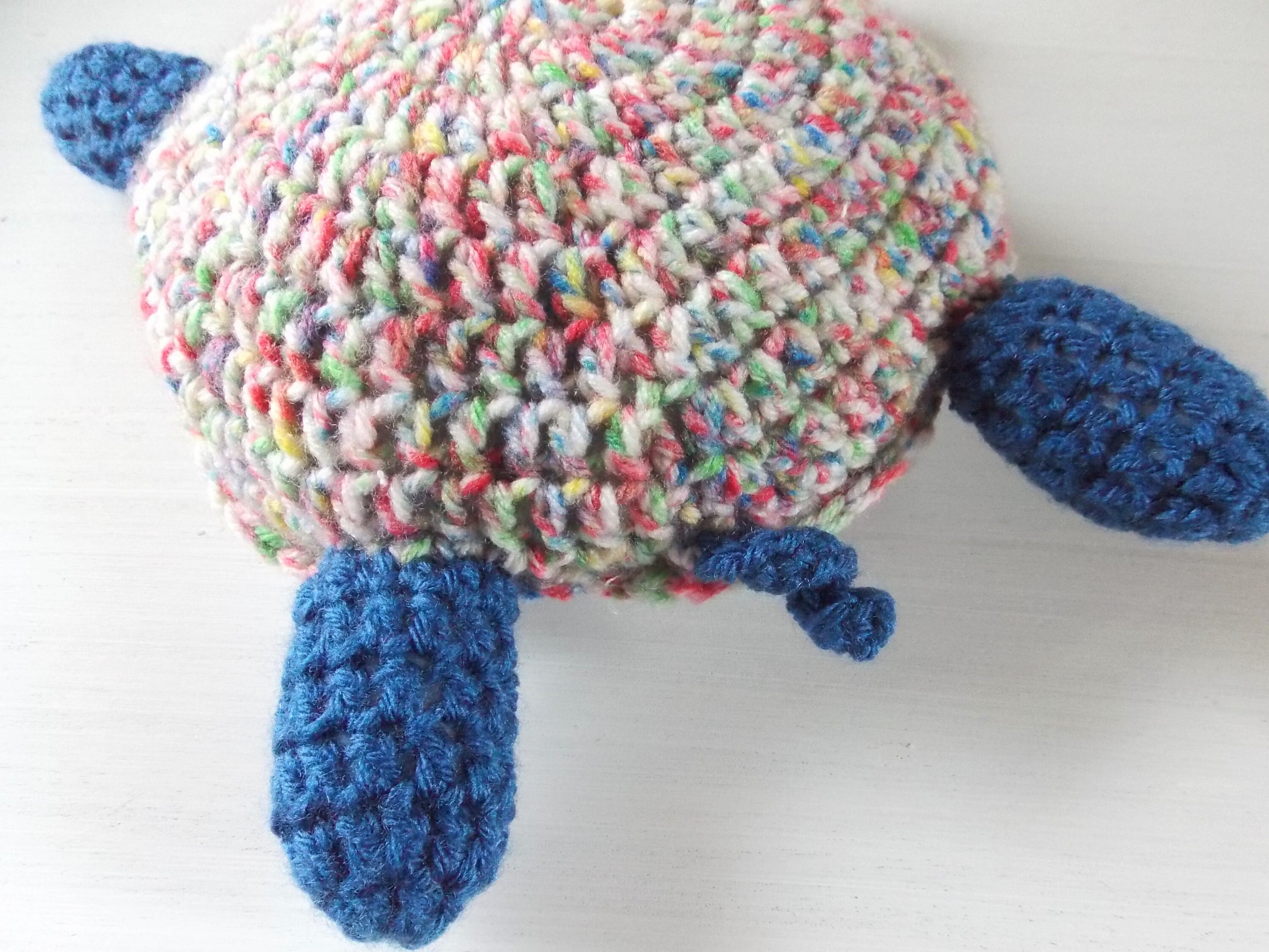 Kitchen Floor Drip Mop, Crochet Turtle Spill Sponge, Denim Blue and ...
