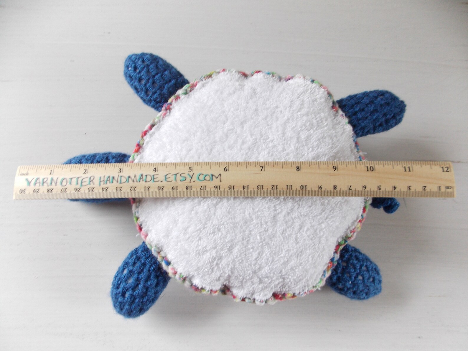 Kitchen Floor Drip Mop, Crochet Turtle Spill Sponge, Denim Blue and ...