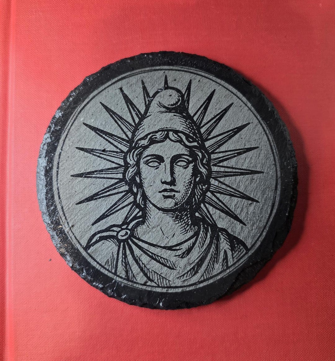 Sol Invictus Mithras Slate Coaster – Roman Sun God Altar Decor (4 Inch ...