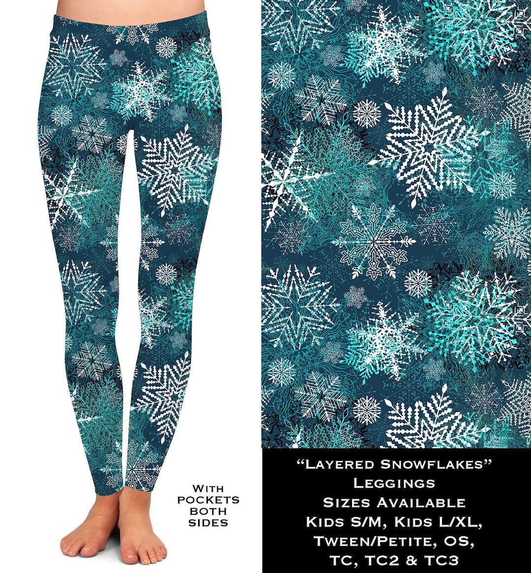 Layered Snowflakes Leggings With Pockets - Etsy
