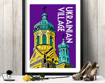 Ukrainian Village Map Chicago Neighbourhood Art Print - Etsy
