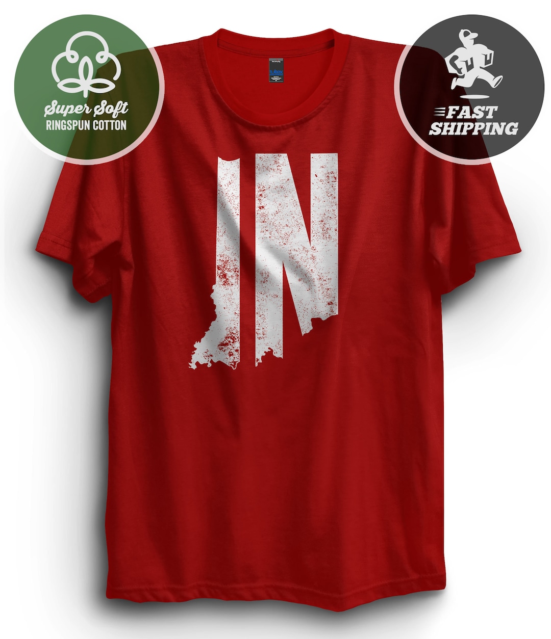 Indiana State IN T-shirt, Hoosiers, Premium Ringspun Shirt, Indiana ...
