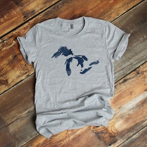 Great Lakes T-shirt, Lake Michigan Tshirt, Premium Ringspun Shirt, Very ...