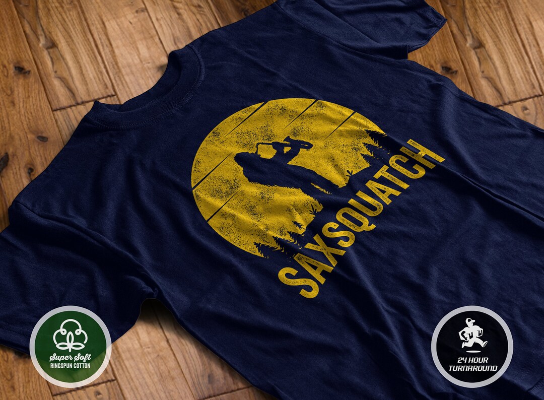 Saxsquatch T-shirt | Bigfoot Playing Saxophone Tshirt | Funny Sasquatch ...