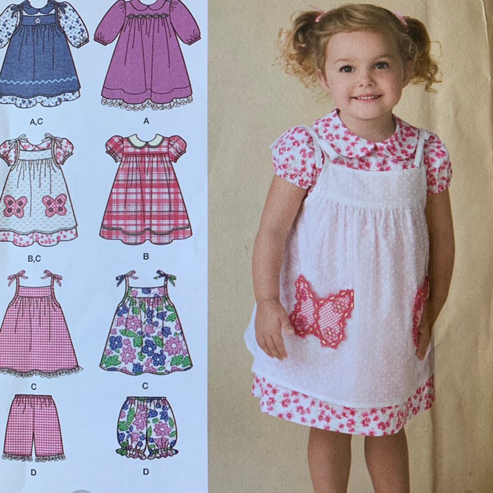 Girls Pinafore Dress Pattern For Sale Simplicity 2461 | Etsy